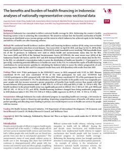 The benefits and burden of health financing in Indonesia: analyses of ...